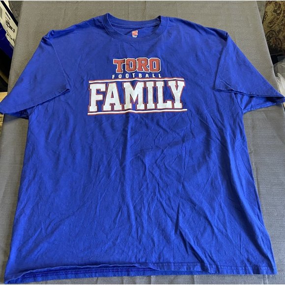Hanes | Shirts | Toro Family Football Blue Graphic Crew Neck Tee Hanes ...